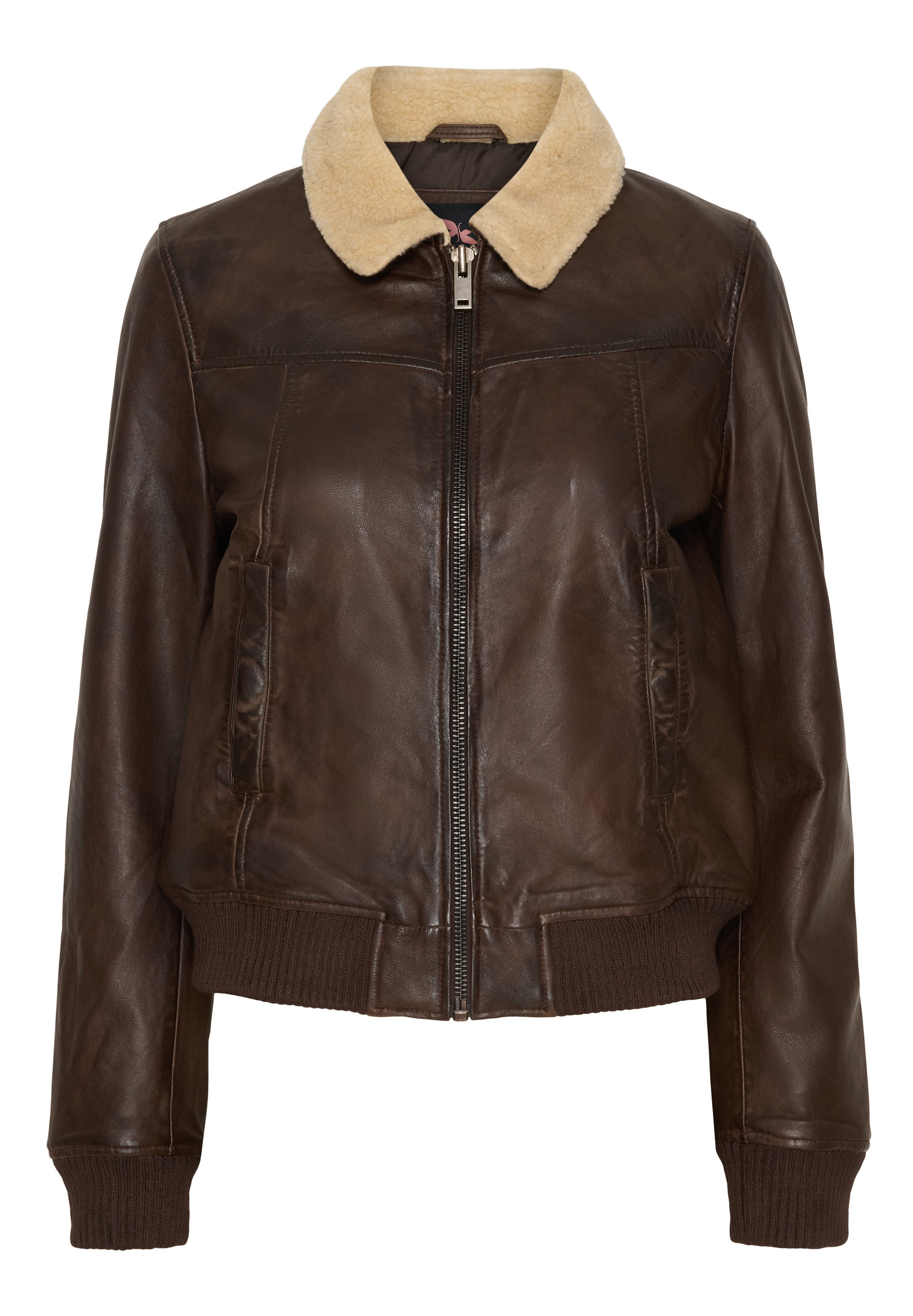Notyz Aviator Lammeskinnjak M/Fuskepels Almon Brown - MATTIS STORE