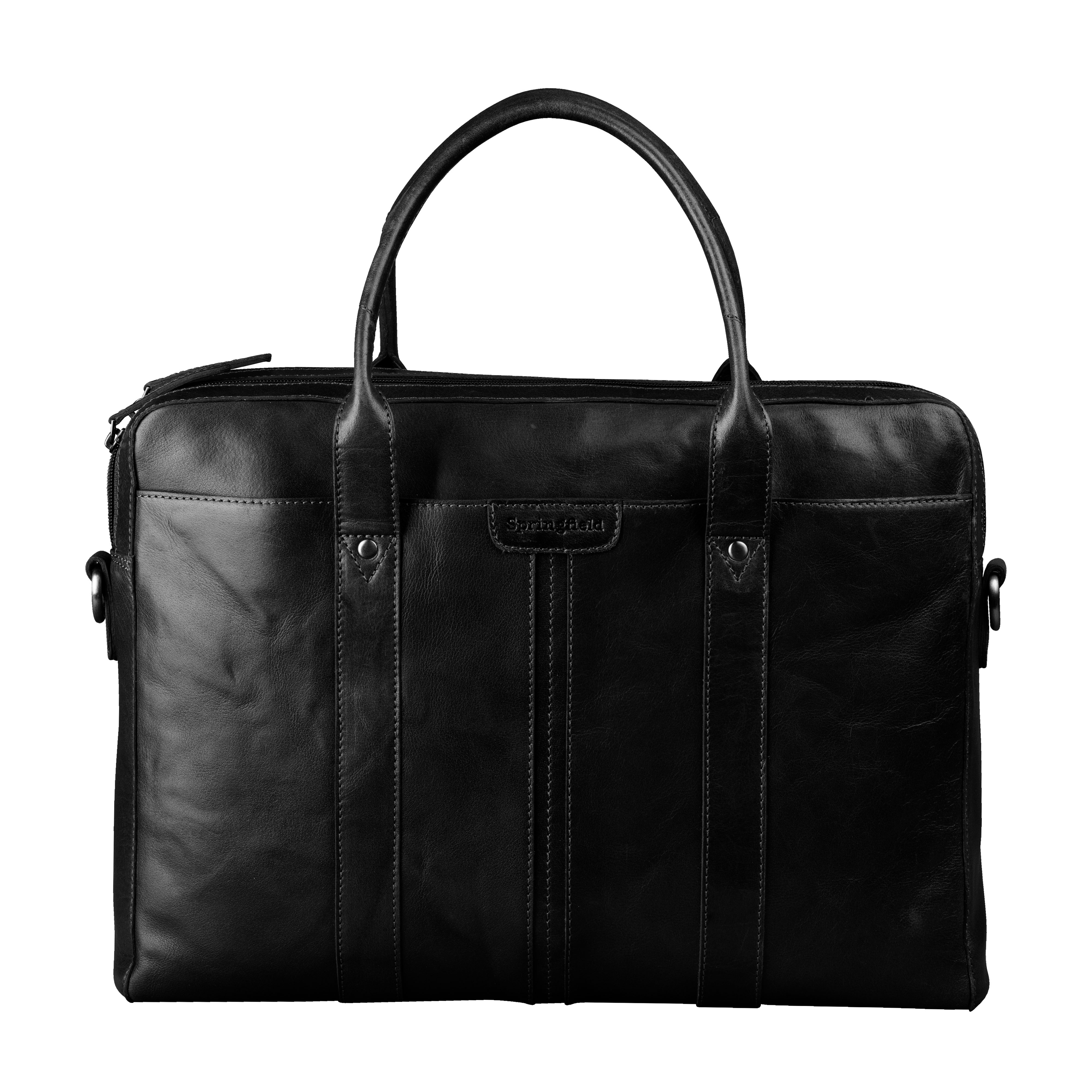 Springfield 15" PC/Jobbeveske M/2 Glidelåslommer Black - MATTIS STORE